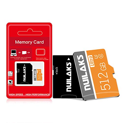 512GB Micro SD Card with Adapter Memory Card Class 10 Fast Speed Flash Card for Mobile Phones/Computer/Camera/Portable Gaming Devices/Action Cam