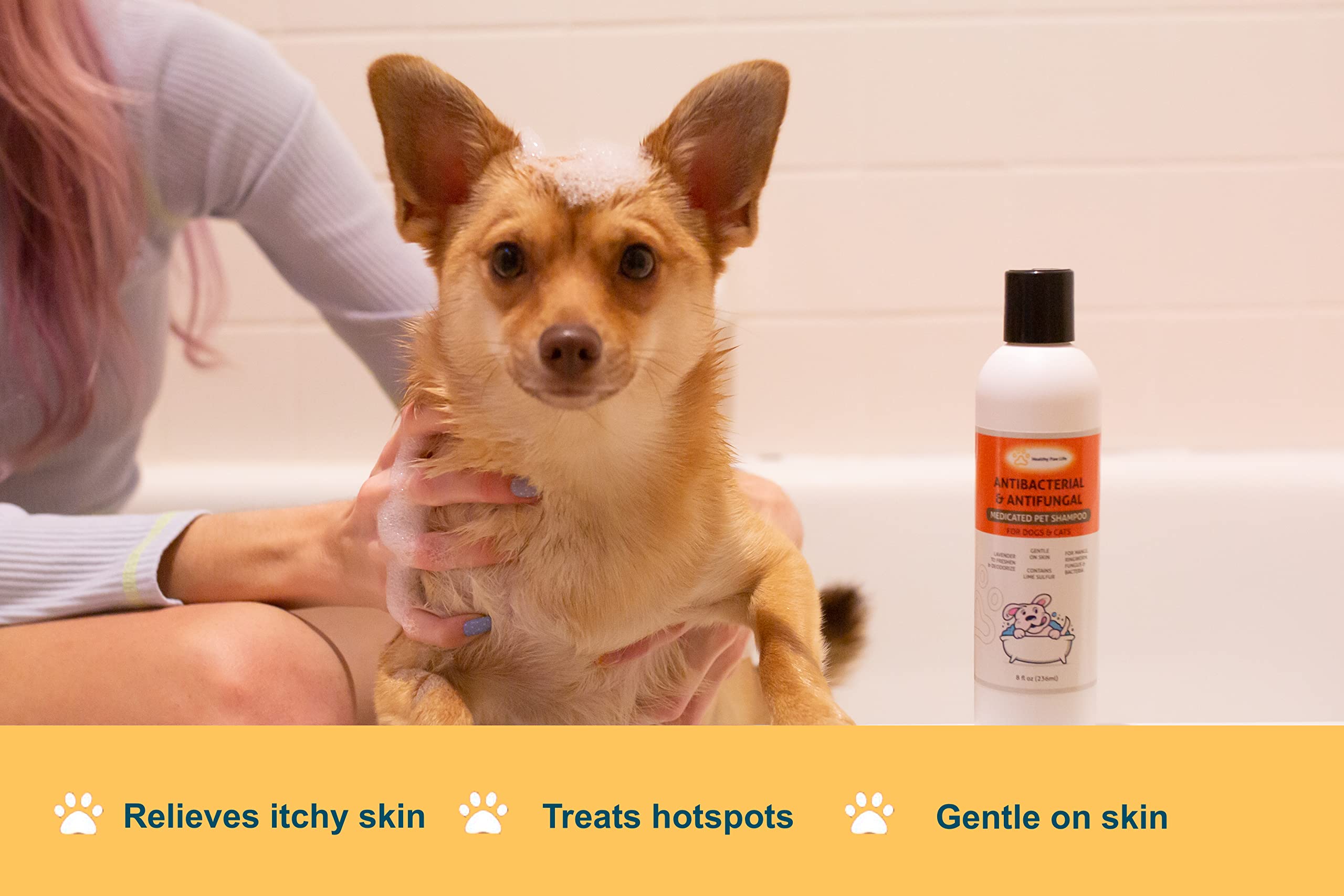 Healthy Paw Life Classic's Lime Sulfur Pet Shampoo - Pet Care and Veterinary Solution for Itchy and Dry Skin - Safe for Dog, Cat, Puppy, Kitten, Horse
