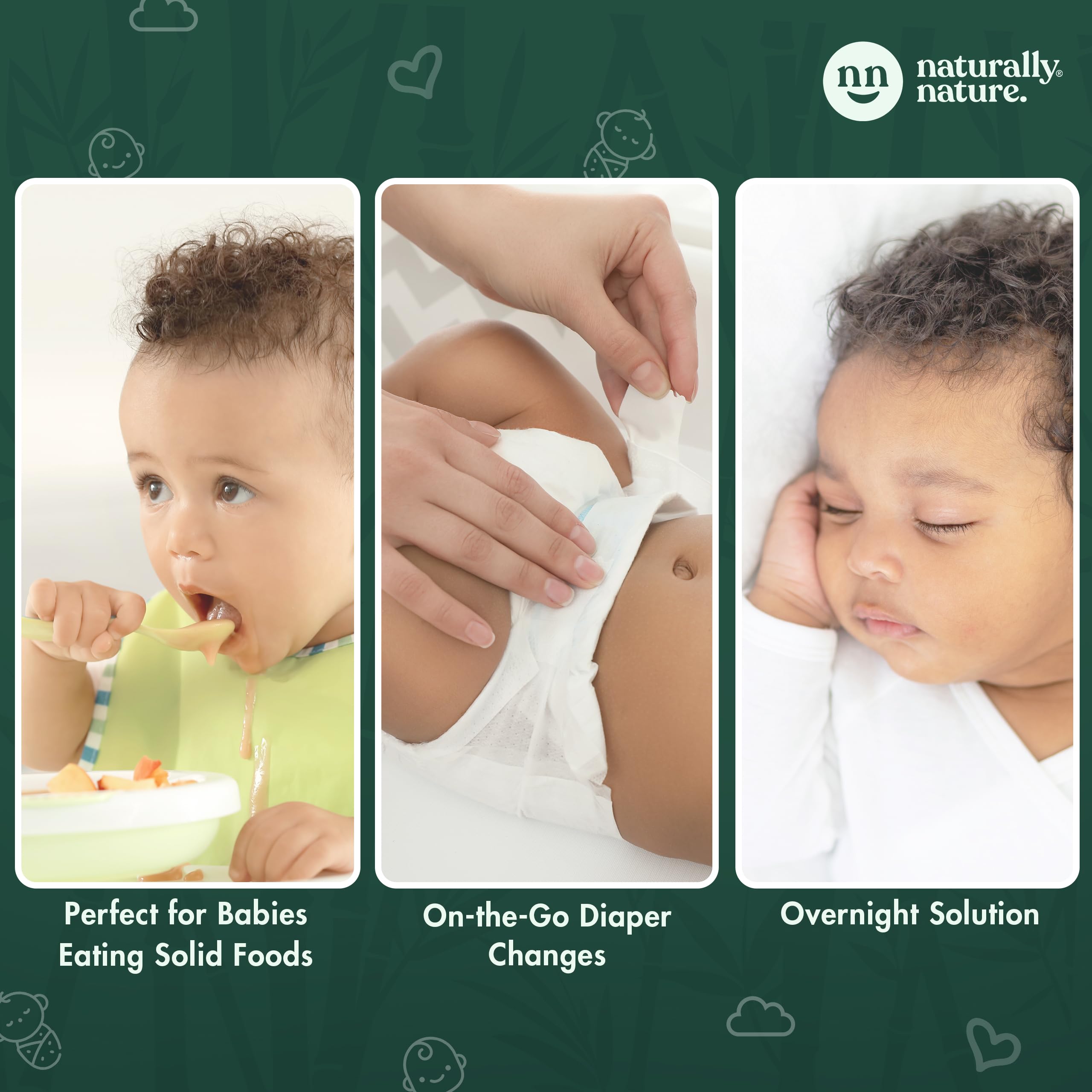 Naturally Nature Disposable Cloth Diaper Liners, Unscented, Fragrance-Free, Chlorine Free Diaper Inserts - 400 Count - (4 Rolls, 100 Sheets per Roll)