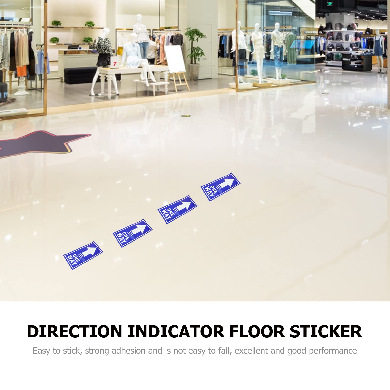 5pcs Point to Logo Sticker Direction Floor Sticker Warning Stickers One Way Floor Ground Sign Blue Stickers Indicator Caution Ground Label Carpet PVC Self-Adhesive 3D Pearlescent