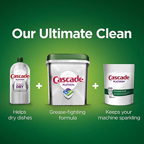 Cascade Platinum Dishwasher Pods, ActionPacs Dishwasher Detergent with Dishwasher Cleaner Action, Fresh Scent, 36 count