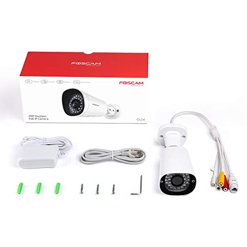 Foscam PoE Ultra HD 2K 4MP IP Camera, Outdoor/Indoor Security Video Surveillance Camera,AI Human/Motion Detection & Alert Notification,66ft Night Vision with 30 IR-LEDs,2-Way Audio & IP66 Waterproof