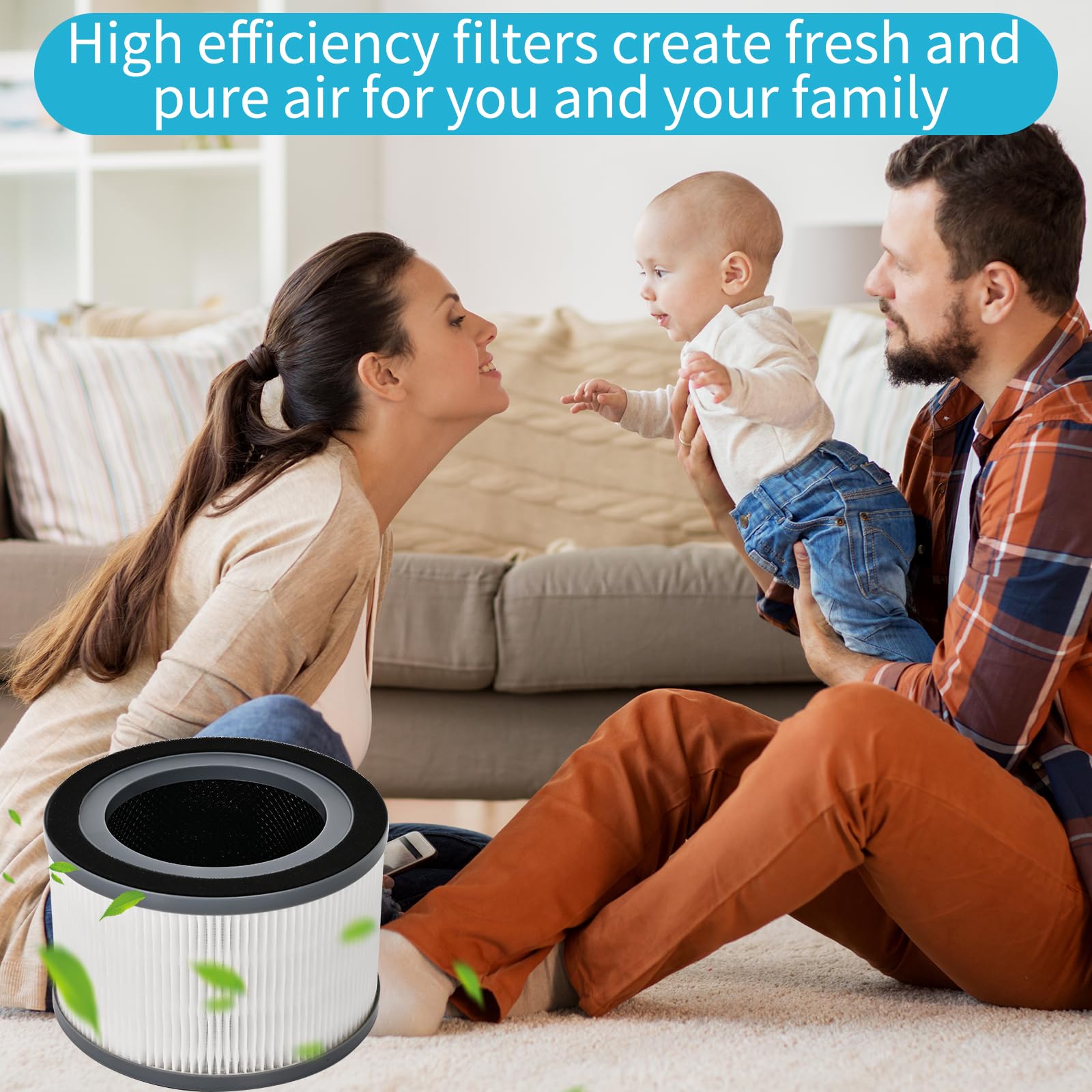 3 Pack Vista 200 Replacement Filters Replacement for LEVOIT Vista 200 Air Purifier, 3-in-1 H13 True HEPA Filter Replacement, Part # Vista 200-RF, 3 PACK Air Purifier Filter