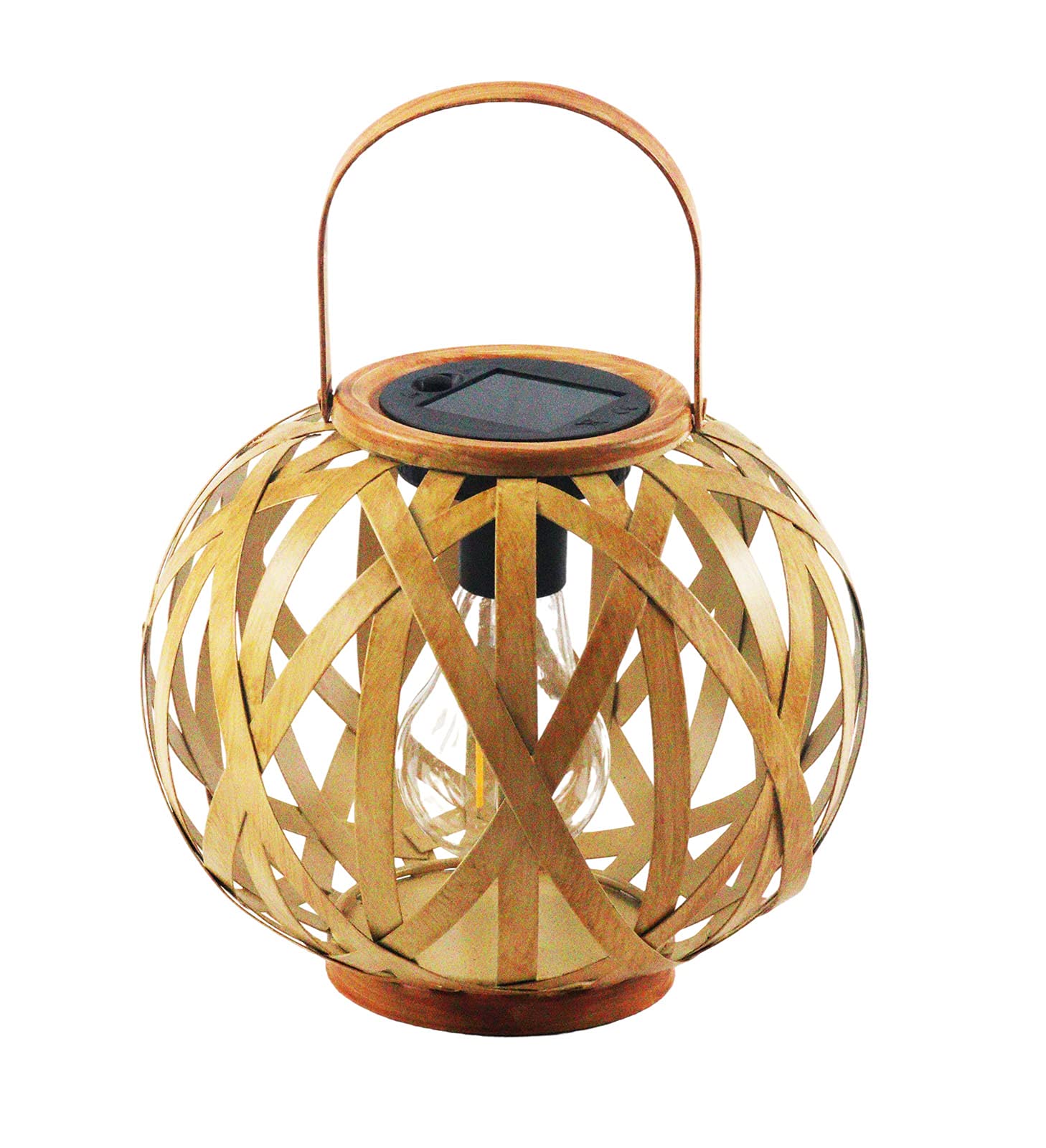 Bamboo Solar Lantern- Rattan Solar Lanterns Outdoor Hanging -Waterproof Led Solar Lantern Decorative for Yard Garden Weddings Parties Patio Events for Indoors/Outdoors Home Decoration,Gifts.