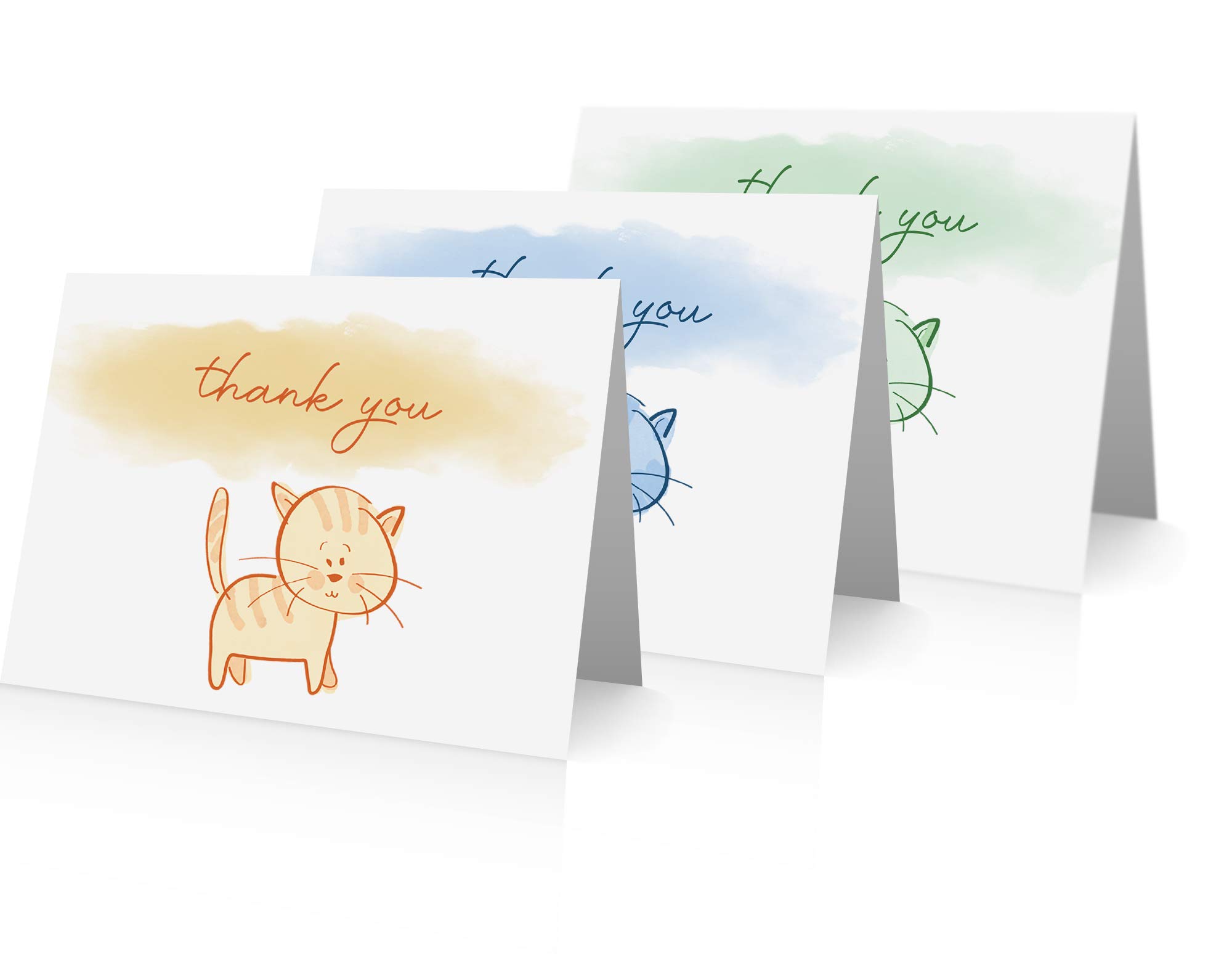 Cats Thank You Note Cards (24 Foldover Cards and Envelopes) Cat Cards
