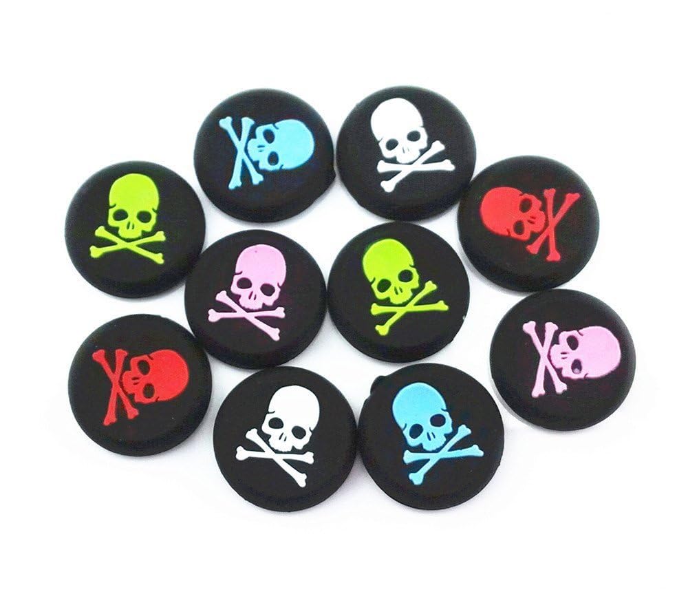 5 Pairs Skull Thumb Stick Grip Cover Caps For PS4 PS3 Xbox One Xbox 360 PS2