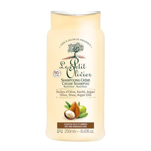 Le Petit Olivier Nutrition Cream Shampoo - Olive, Shea, Argan Oils - Repairs Dry, Damaged Hair - Enriched With Natural Origin Ingredients - Free Of Silicone - 8.45 oz