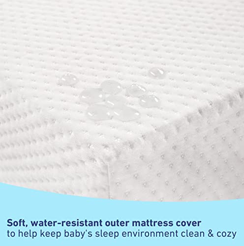 Graco Hadley Convertible Crib and Mattress Set, White | Includes 4-in-1 Convertible Crib with Drawer, Premium Foam Crib and Toddler Mattress