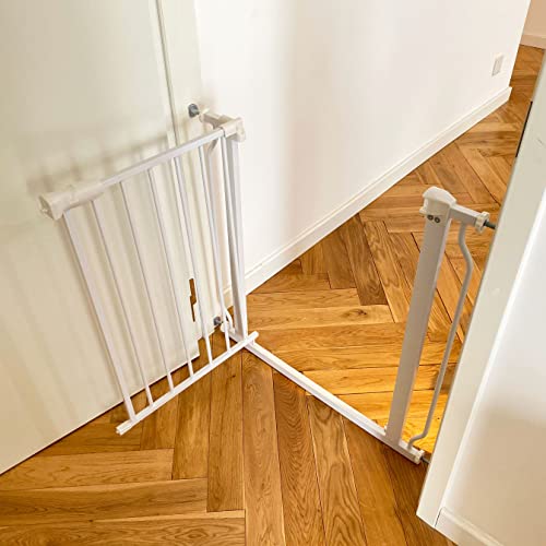 BalanceFrom Easy Walk-Thru Safety Gate for Doorways and Stairways with Auto-Close/Hold-Open Features, Multiple Sizes,White