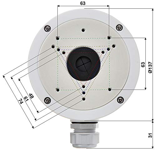 CBS DS-1280ZJ-S Junction Box for Hikvision Dome Camera Compatible with: AIPC524-SL, DS-2CD2646G1-IZ(S), DS-2CD2623G1-IZ(S), DS-2CD2663G1-IZ(S), DS-2CD2T46G1-4I/SL (White)
