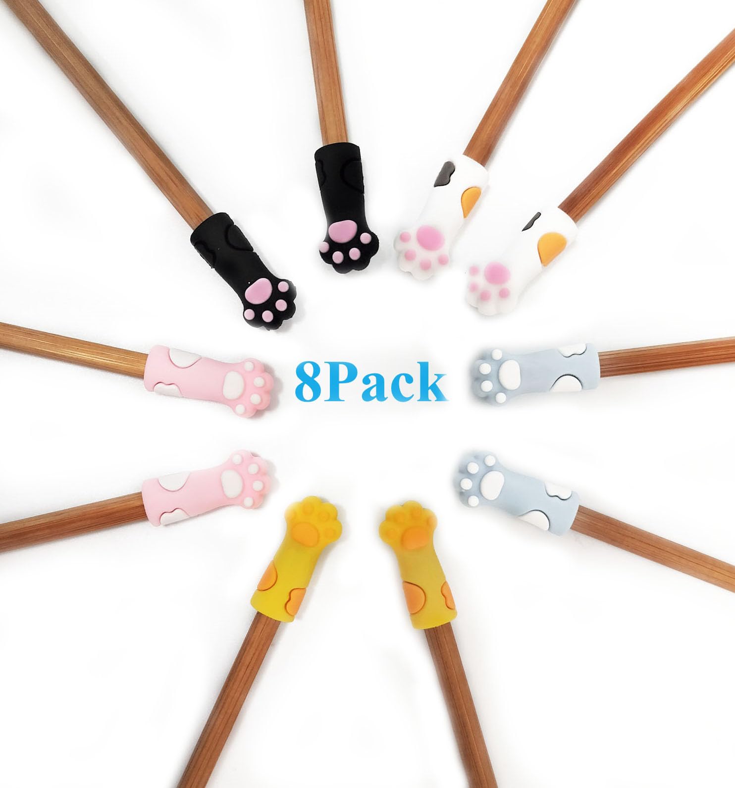 Generic 10Pcs Silicone Chopstick Head Cover,Cat Paw Cap Holder,Cute Chopstick Protective chopsticks helper, universal