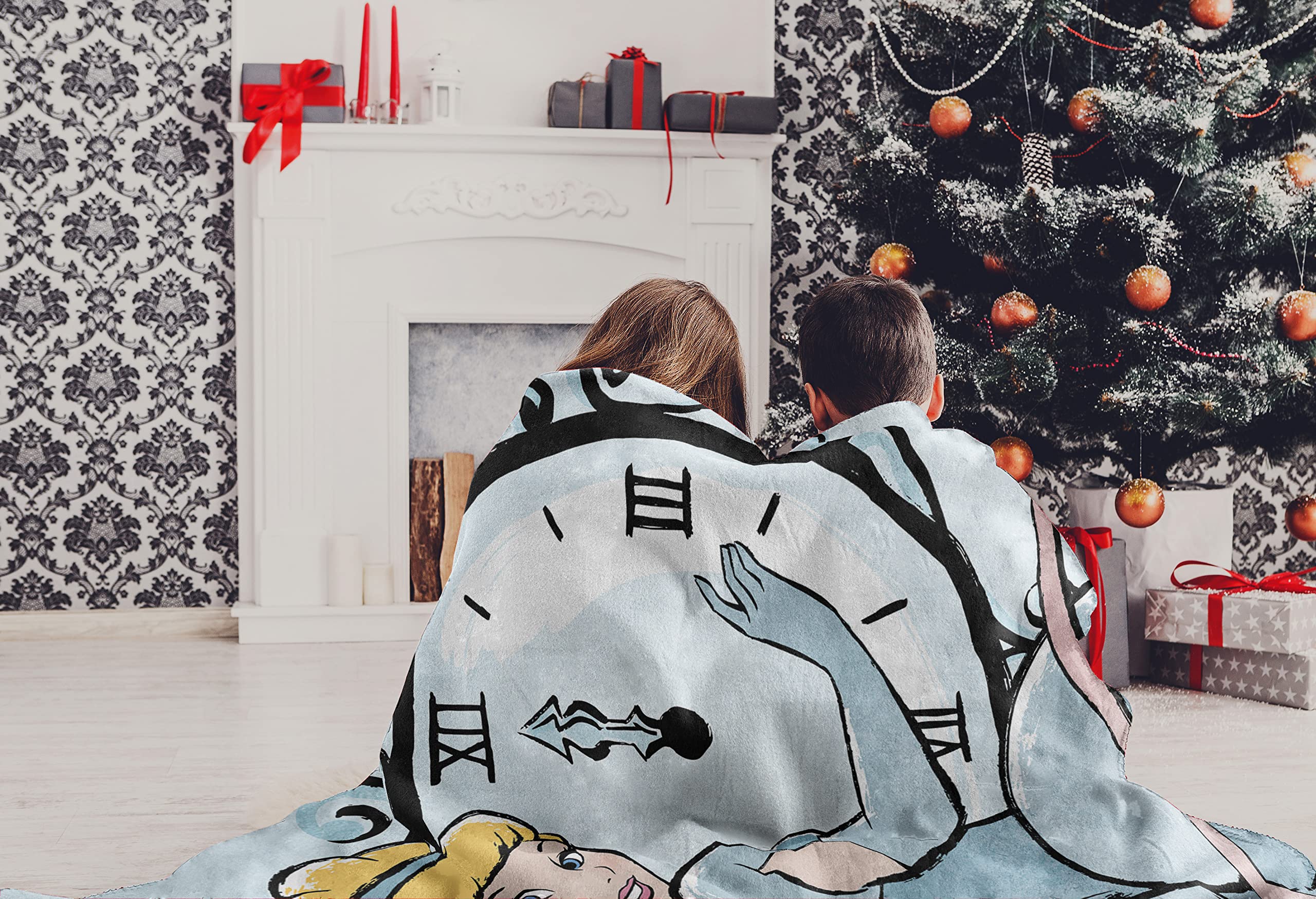 Northwest Cinderella Micro Raschel Throw Blanket, 46" x 60", On Time