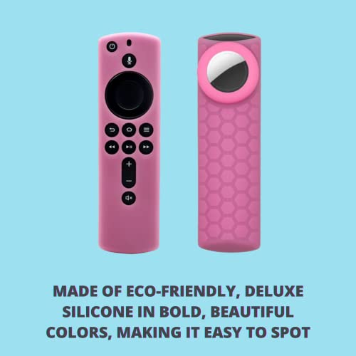 Case for Amazon Fire TV Remote with AirTag Holder | Fire TV Stick Remote Holder with Air Tag | Deluxe Silicone Fire TV Remote Protection | Amazon Remote Anti-Loss System (Red)
