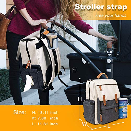Hap Tim Diaper Bag Backpack for Mom, Large Capacity Baby Diaper Bags for Boys & Girls, Baby Registry Search(1004-WG)