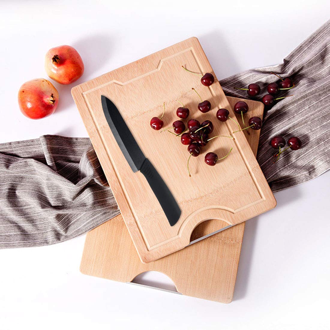 5 PCS Ceramic Knife Set Kitchen Knife Cutlery Set with Acrylic Block Chef Knife Slicing Knife Fruit Slicer Fruit Parer Peeler Set