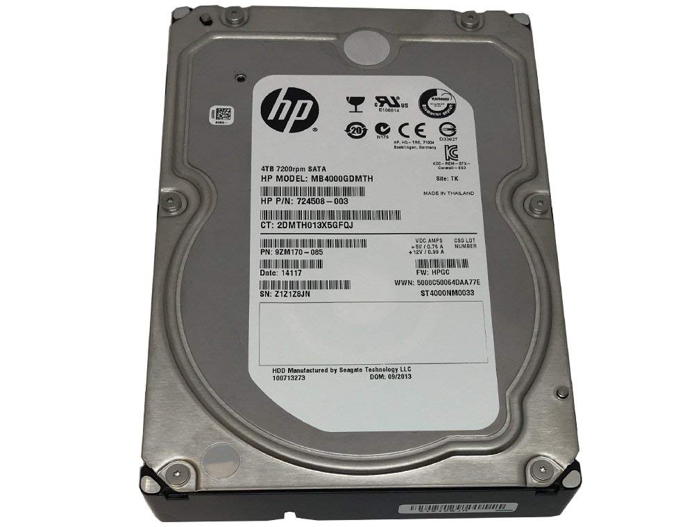 HP Constellation ES ST4000NM0033 (MB4000GDMTH) 4TB 7200RPM 128 MB Cache SATA 6.0 Gb/s 3.5 inch Internal Enterprise Hard Drive OEM (MB4000GDMTH) (Renewed)