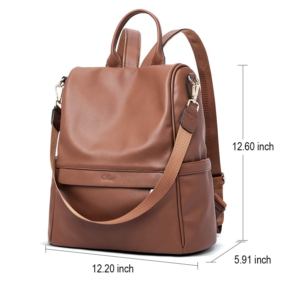 CLUCI Womens Backpack Purse Fashion Leather Ladies Travel Large Designer Convertible Shoulder Bags Pure Brown