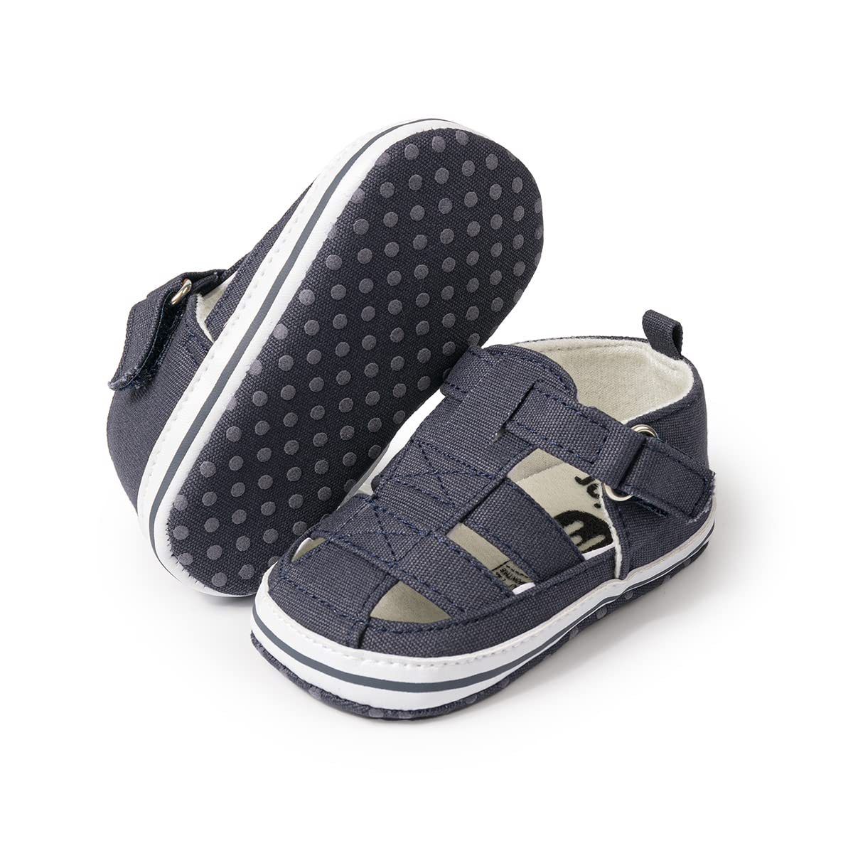 Meckior Summer Baby Infant Boys Beach Sandals Canvas Toddler Soft Sole Non-Slip Closed Toe First Walkers Shoes