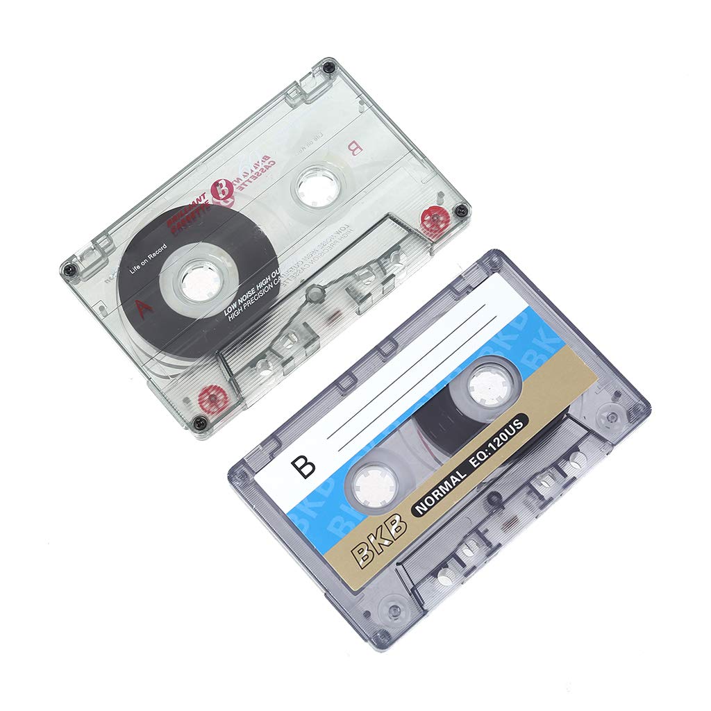 Sara-u 2Pcs Empty Cassette Tape 60 Minutes Standard Cassette Blank Tape Player Empty Magnetic Audio Tape Recording for Speech Music Recording MP3 /DVD