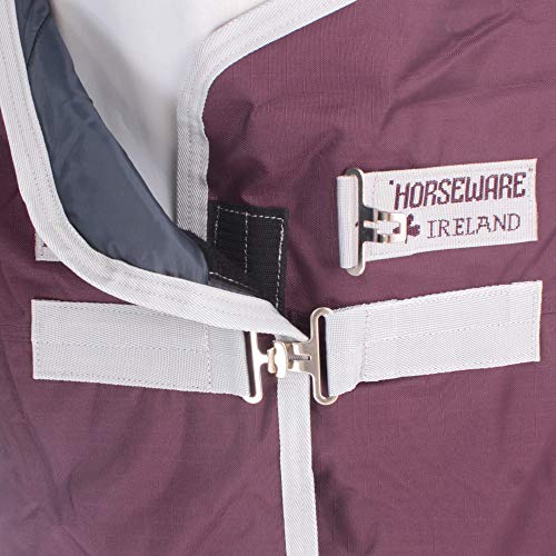 Horseware Ireland Amigo Hero Ripstop Turnout Blanket (50g Medium-Lite), Size: 78, Color: Fig (Silver Trim)