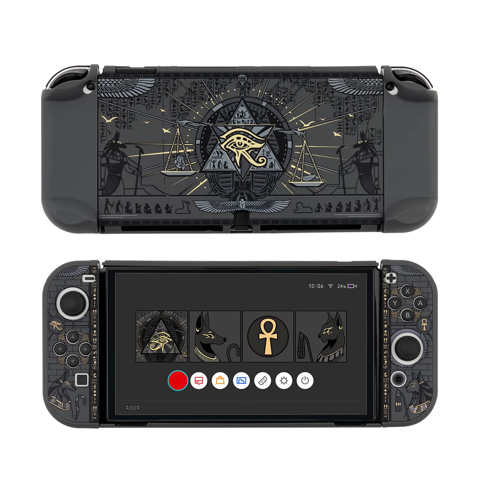 GeekShare Protective Case Slim Cover Case Compatible with Nintendo Switch OLED and Joy-Con - Shock-Absorption and Anti-Scratch - Land of Mystery