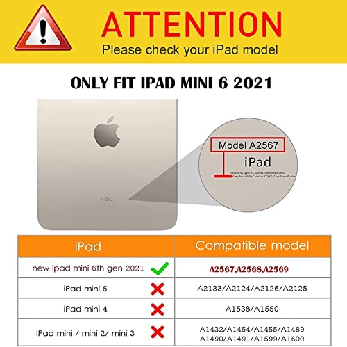 Case for New iPad Mini 6 2021 (6th Generation), Multi-Angle View Adjustable Stand Auto Wake/Slee for iPad Mini 6th Gen 8.3 Inch ,Yellow Pineapple