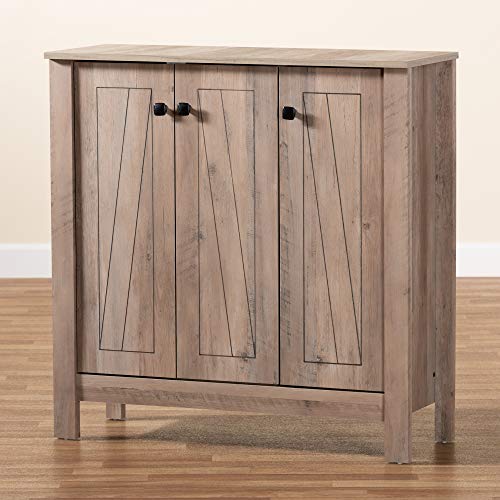 Baxton Studio Derek Shoe Cabinets, One Size, Natural Oak