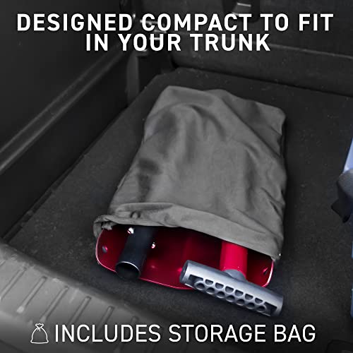72 HRS Collapsible 3 in 1 Aluminum Compact Multi-Purpose Snow Shovel for Snow Removal in Car, Van, SUV, Truck, Snowmobile Accessories, Gardening Hand Tools Best for Emergency Purpose (Red 21β-32β)β¦