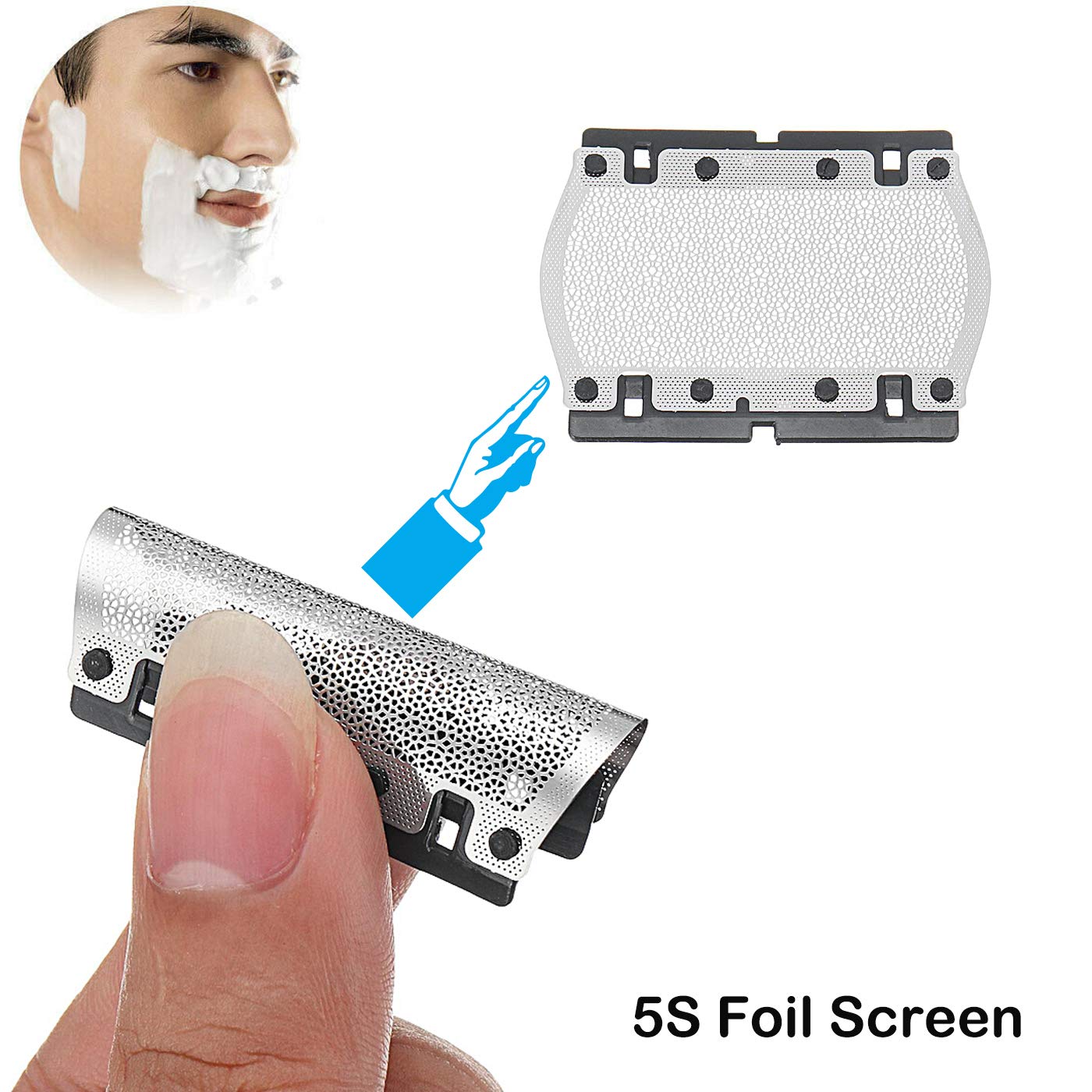 5S Foil Screen & Cutter for Compatible with Bra-un, Replacement Cutter Blade Head for Compatible with Bra-un Pocketgo Pocket Twist 5609, 370/575 P40 P50 P60 P70 P80