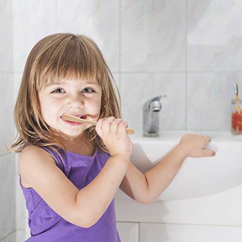 Natural Organic Eco Friendly Bamboo Toothbrush KIDS SOFT Nylon Bristles, BPA Free, Promote Responsible Dental Care (4- Pack)