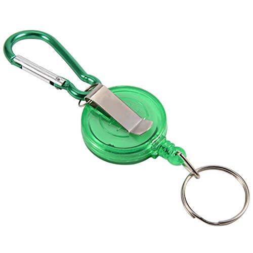 3PCS Fishing Tool Nylon Rope Plug Retractable Ring Reel Holder Key Chain Hand Rope Hanging Buckle(green)