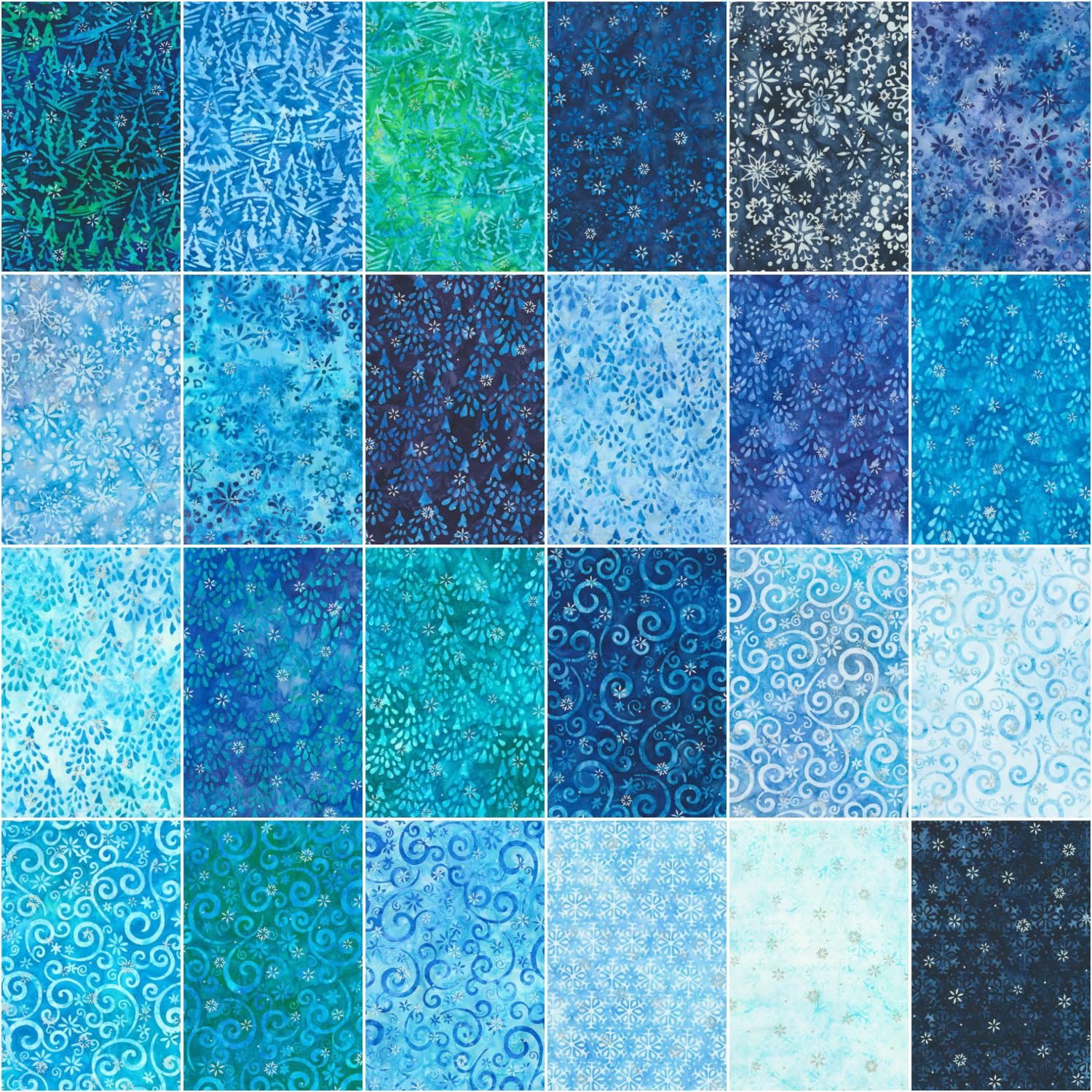Lunn Studios Artisan Batiks Snowscape 40 2.5-inch Strips Jelly Roll Robert Kaufman RU-1259-40, Assorted