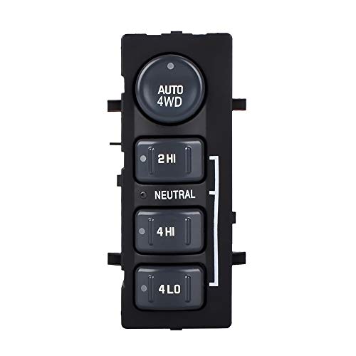 4WD Wheel Drive Switch 4x4 Transfer Case Selector Dash Switch for Chevrolet Silverado/Avalanche/Suburban 1999-2002, GMC Sierra/Yukon 1999-2002, Cadillac Escalade(EXT) 2002, Replace OE# 19168767