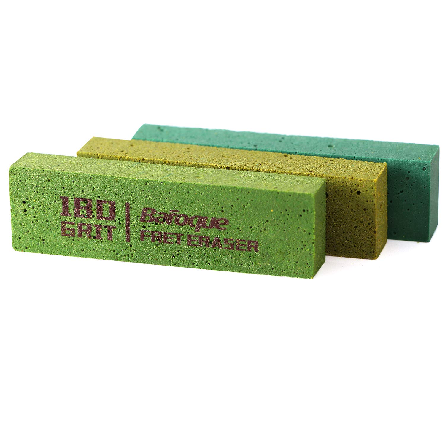 3pcs Fret Erasers Abrasive Rubber Blocks Guitar Fret Polishing Rubbers Set 180/400/1000 Grit