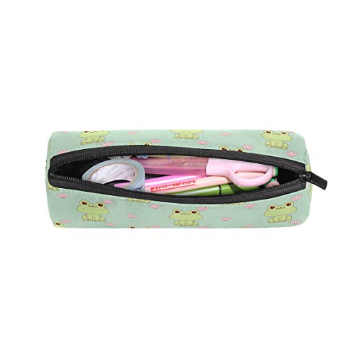 Pencil Case Cute Animal Frog Flower Pencil Bag Zipper Pouch Holder Student Pen Bag Stationery Cosmetic Makeup Bag for School Supplies Teens Work
