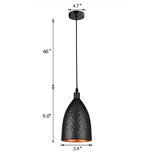 Pendant Light Black Metal Farmhouse Lighting Industrial Vintage for Kitchen Island Living Dinning Room Restaurant Cafe Bar Lighting