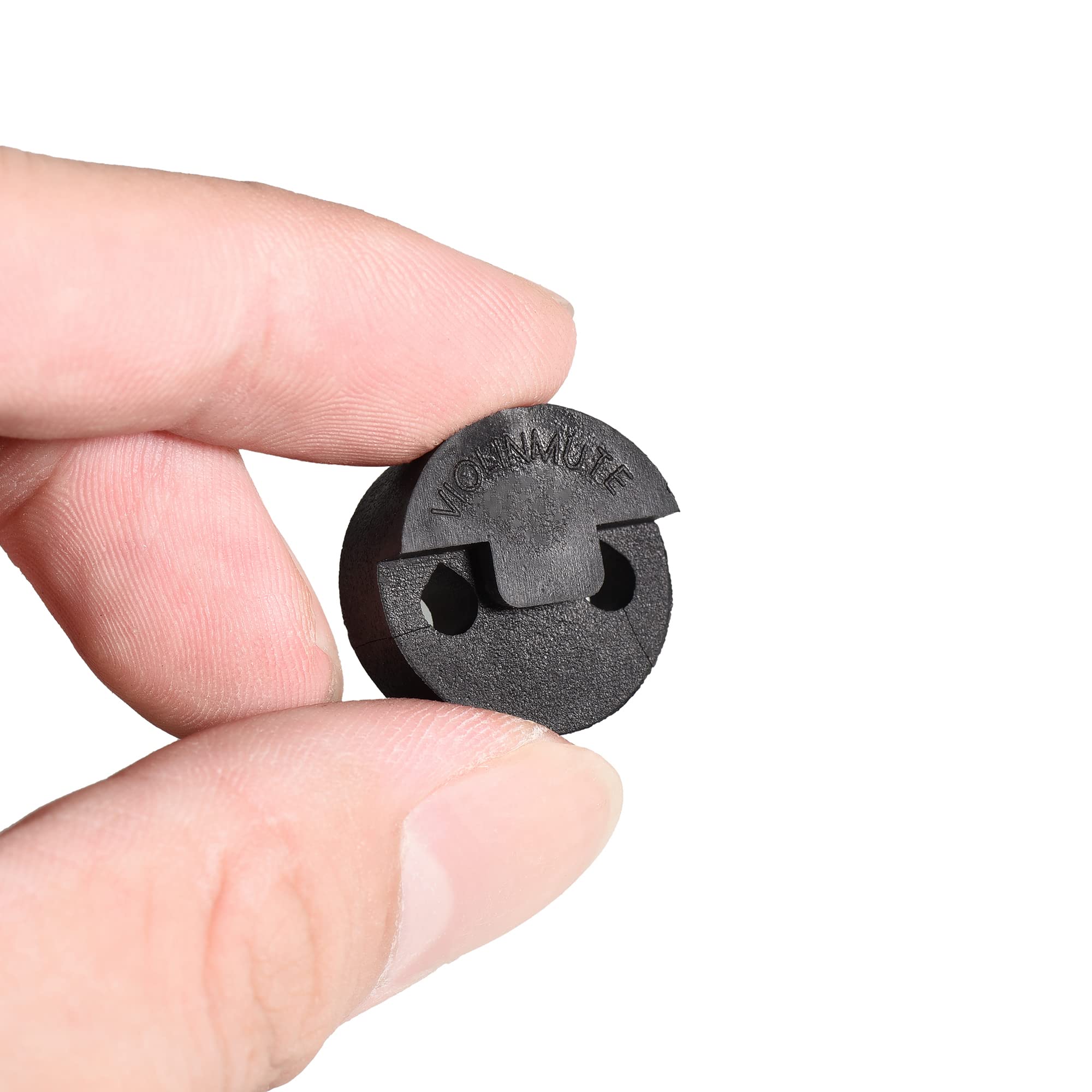 4 Pack Violin Mute Small Viola Mute, Practice Mute Silencer, Round Tourte Style, Black Rubber