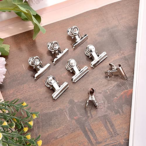 Push Pins Clips, 30 Pieces Heavy Duty Clips with Pins for Cork Boards, Bulletin Boards and Cubicle Walls for Office School Home and No Holes for The Paper (Silver)