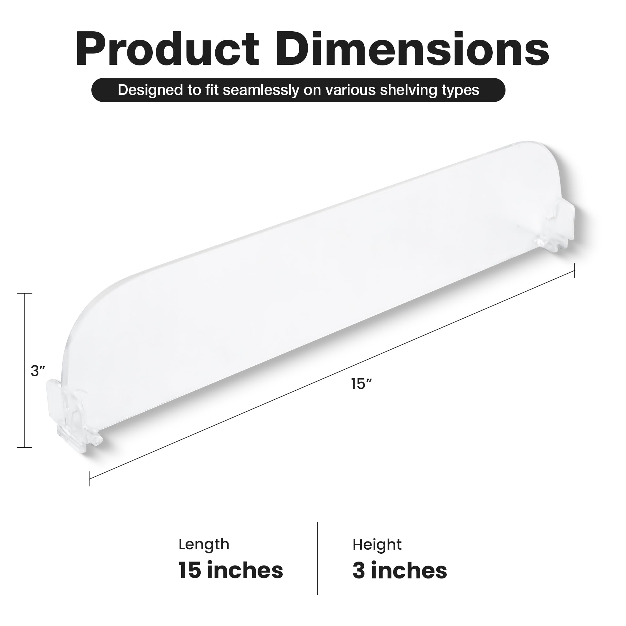NEXTLEVEL FIT Pack of 3 Dividers for Shelf Pushers - Hardware Accessories for Smoke Shop, Convenience Store - Drink, Box & Cigarette Display Dispenser Organizer - for Gondola Shelves 15" & Above