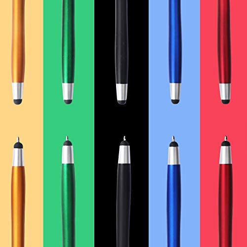 Ballpoint Pens Stylus Pens for Touch Screens Medium Point Black Ink Writing Pen 2 in 1 Office Pen with Stylus Tips for iPhone iPad (5 Count)