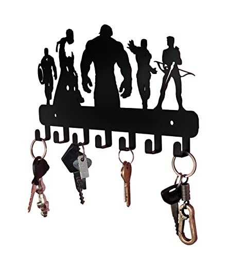 HeavenlyKraft Superheros Wall Mounted Metal Key Holder, Key Organizer, Metal Key Hook, 10.6 X 7.5 X 1 INCH