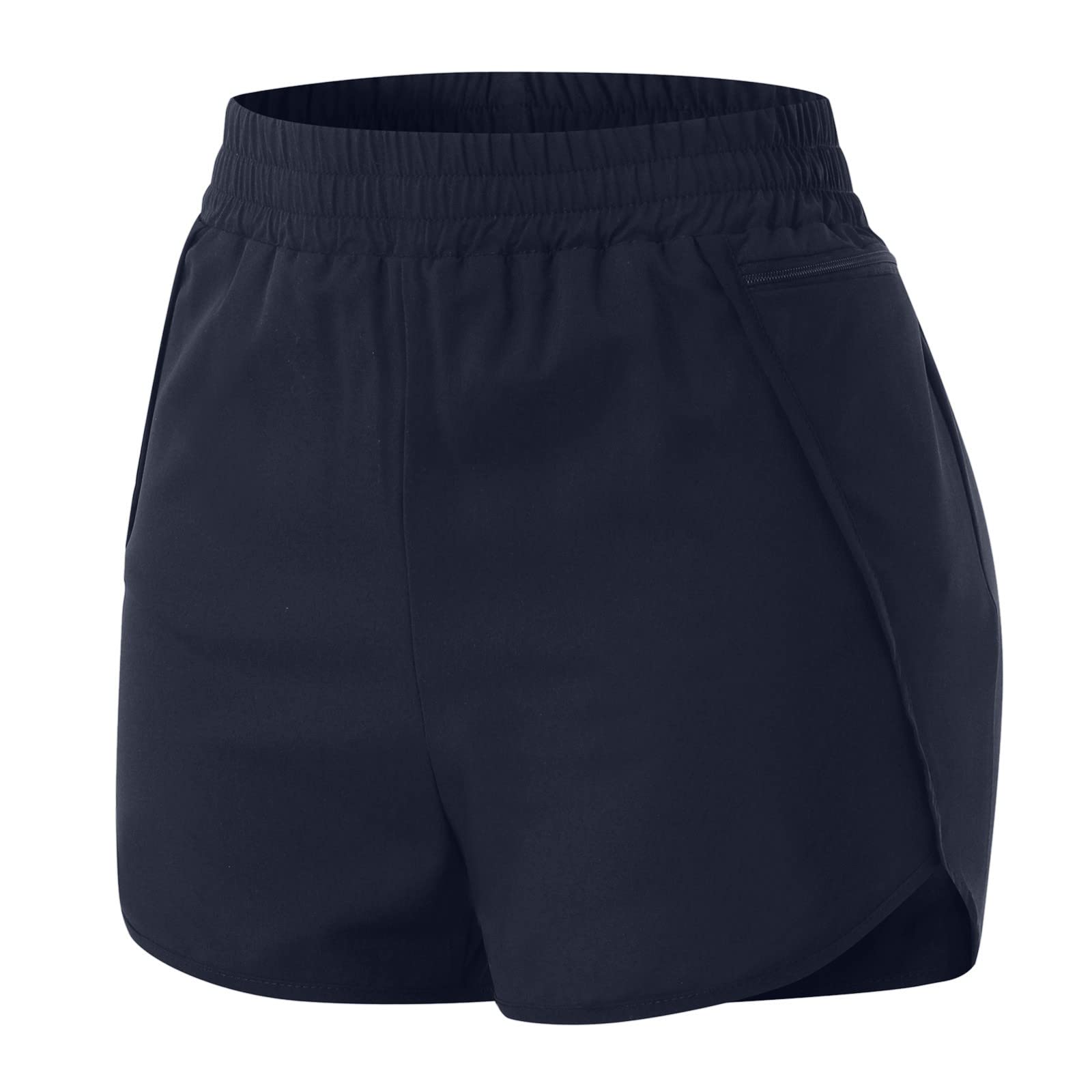 Bblulu Womens Workout Shorts with Zipper Pocktes Quick Dry Biker Shorts Running Short High Waist Shorts Sporty Athletic Pants