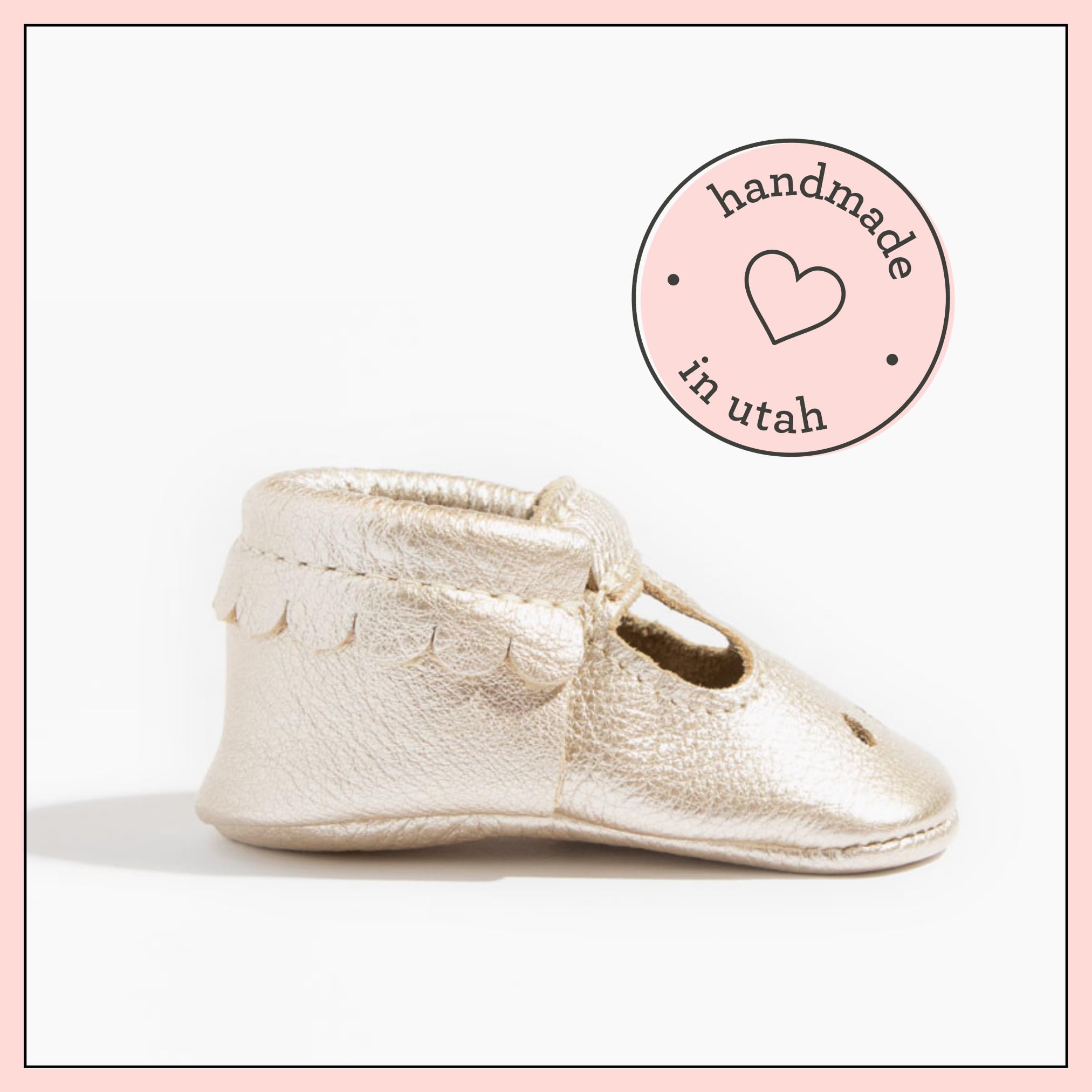 Freshly Picked Soft Sole Mary Jane Moccs, Platinum Size 3