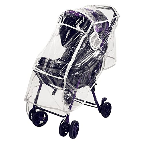 Universal rain Cover for Strollers Transparent Baby Stroller Rain Cover Waterproof Weather Toddler from Rain Wind Snow Dust(Eva Half Open Window)