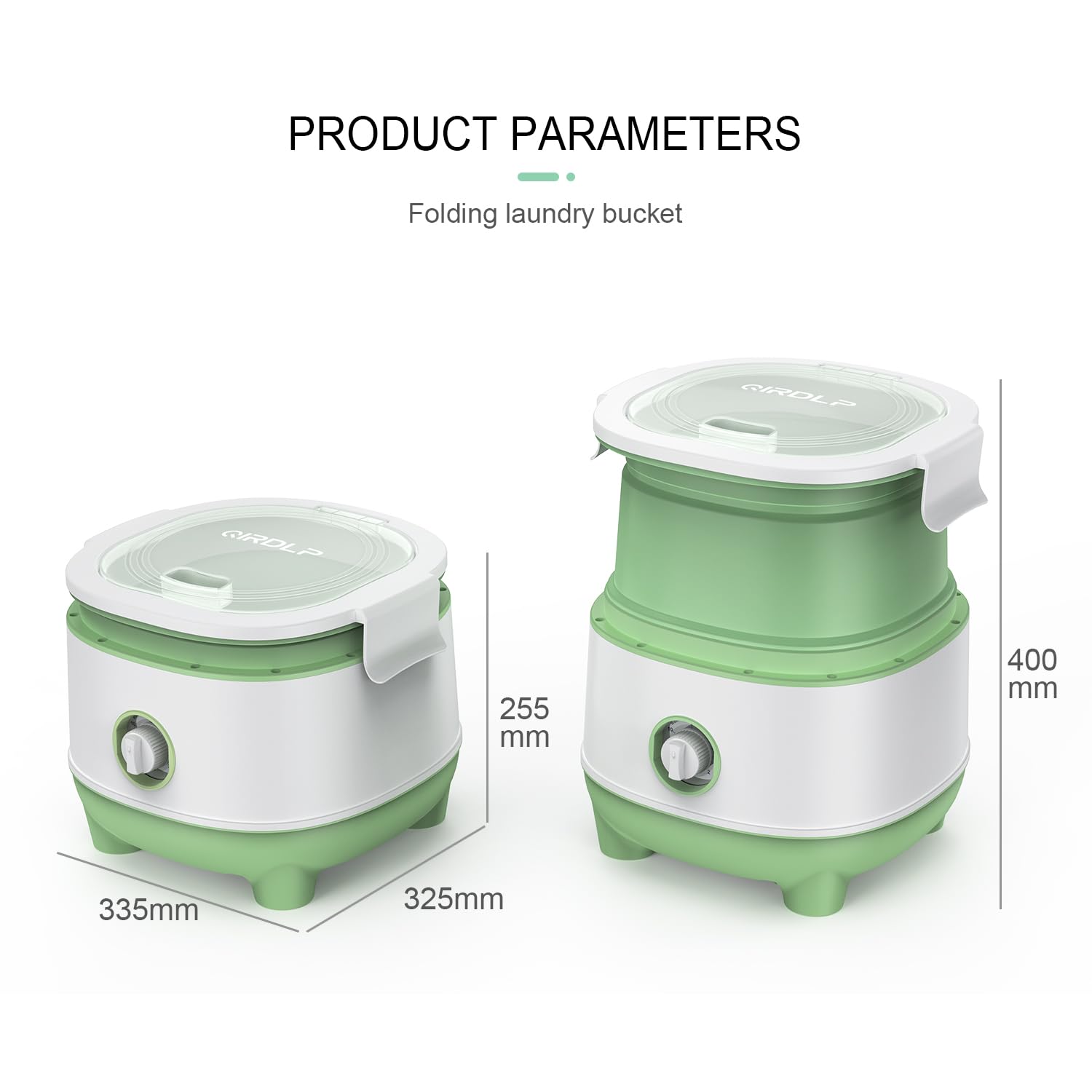 Small Portable washing machine,Camping laundry washer ,Portable Laundry Tub with Pipe,mini Washer,Small Clothes Washing Machine Washer for baby,Pet clothes,Travelling,Camping (Green)