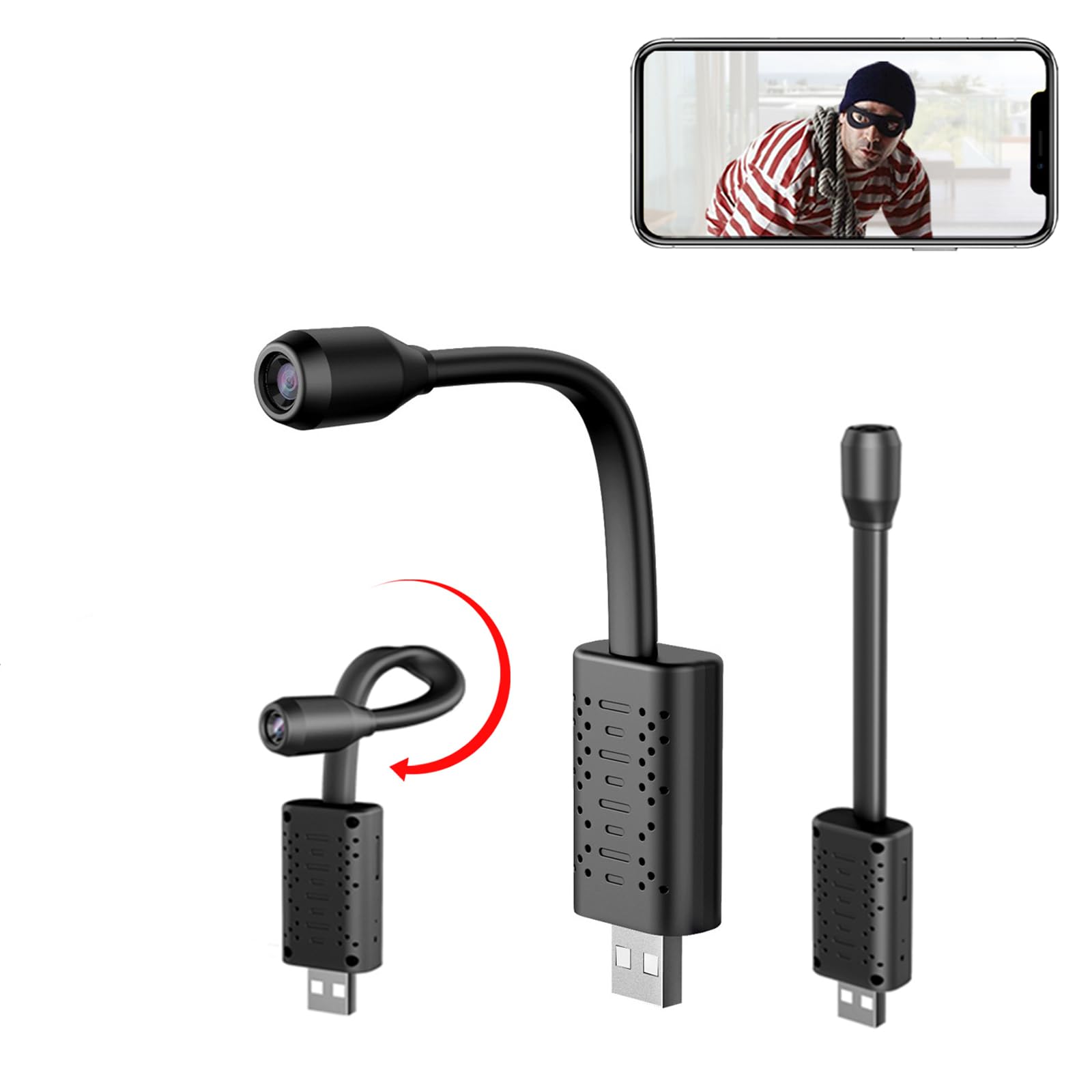 Small Spy Hidden Camera,Rettru HD Portable IP Security Camera with Motion Detection,Cloud Storage,Remote Monitoring for iOS/Android Phone APP