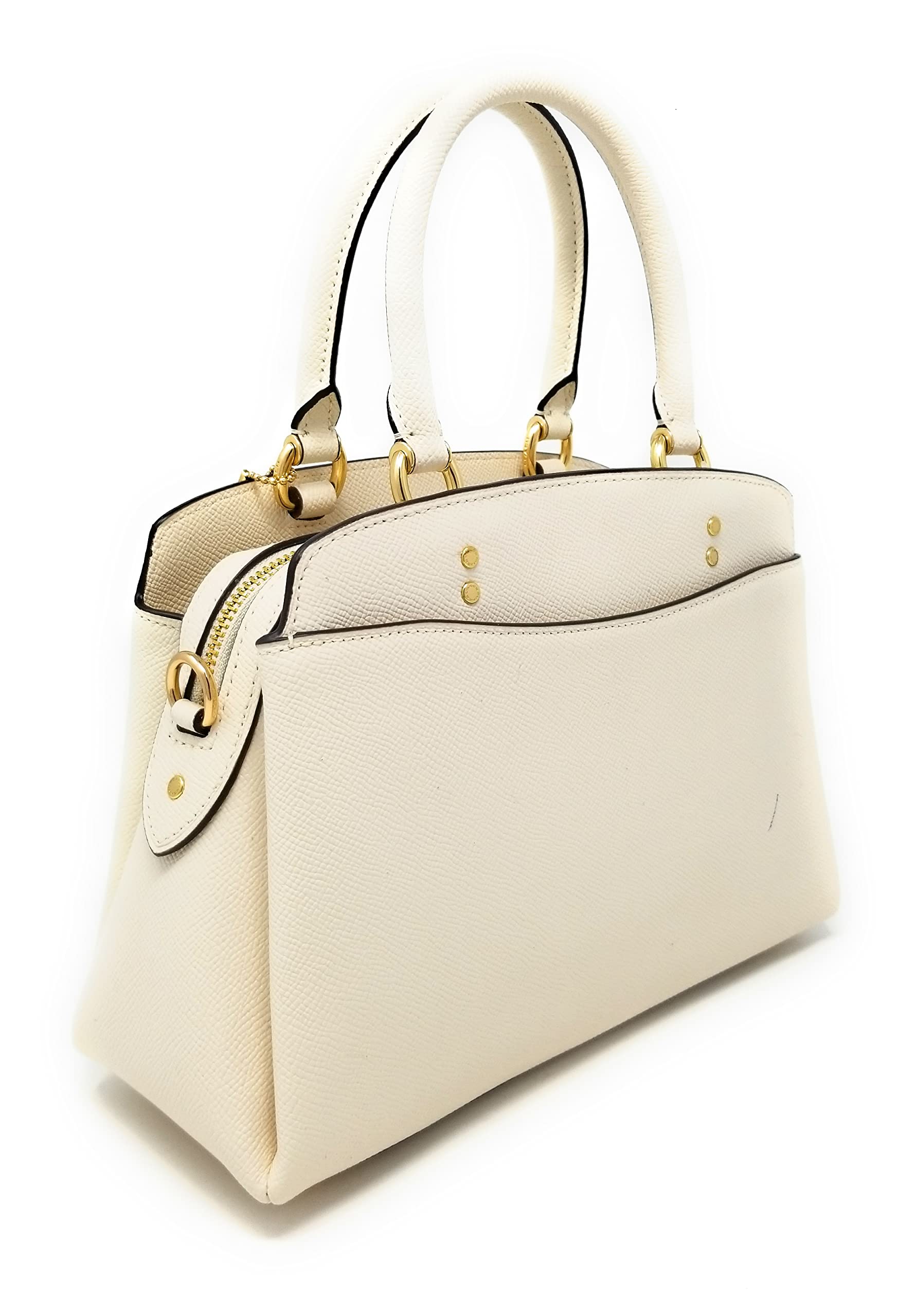Coach Women's Mini Lilly Carryall (Crossgrain Leather - Chalk - Khaki)