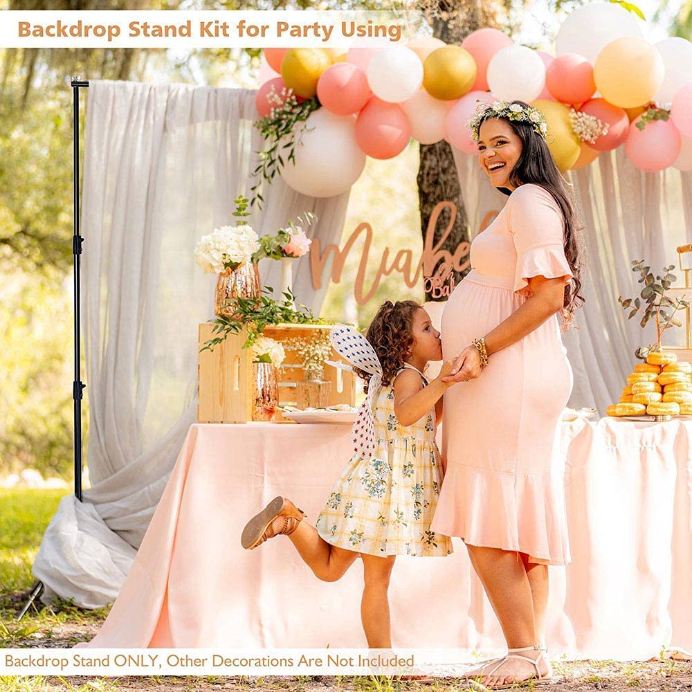 Backdrop Stand Kit 7 x 10ft Adjustable Background Support System Stand Kit 6 Clips Carry Bag for Studio Photo Live Stream Party Event