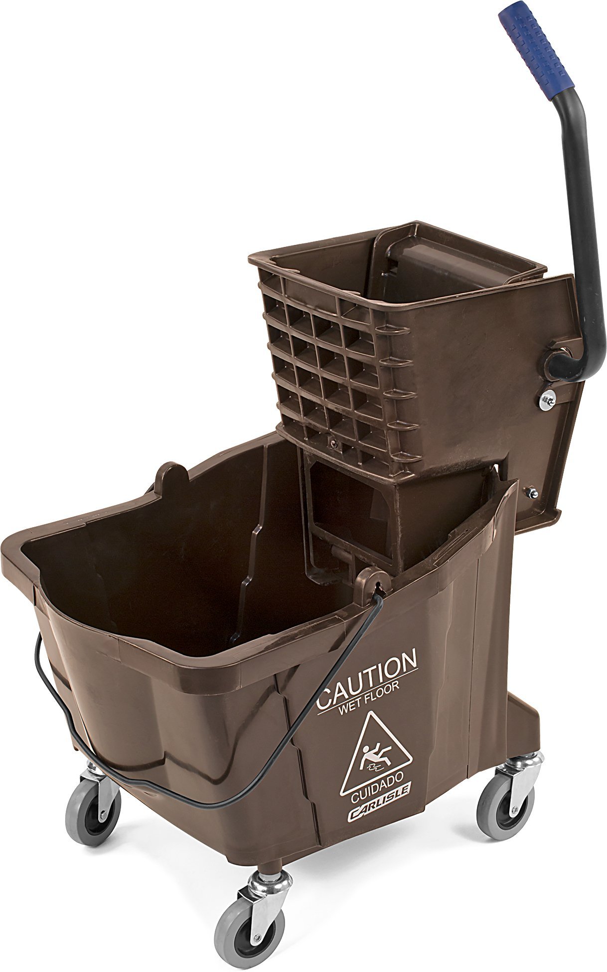 CFS 3690469 Commercial Mop Bucket With Side Press Wringer, 35 Quart Capacity, Brown