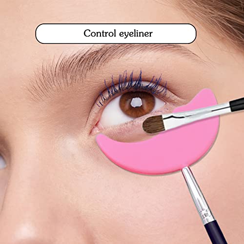 4Pcs Mascara Shield Applicator Guard Shields,Lash Shield for Applying Lashes Eyeshadow Guard, Silicone Reusable Eyes Makeup Tool, Prevent Makeup Residue(Transparent, Pink, Purple, Green)